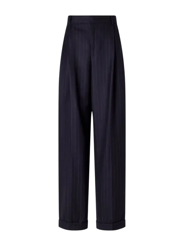 Polo Ralph Lauren Pinstriped Wool Tailored Pants - Blue