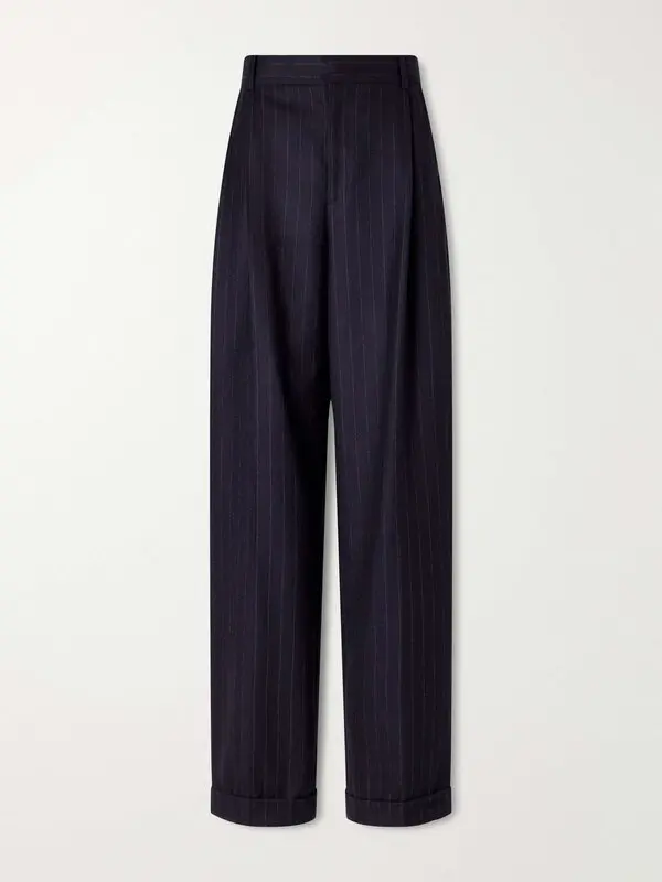 Polo Ralph Lauren Pinstriped Wool Pants - Navy