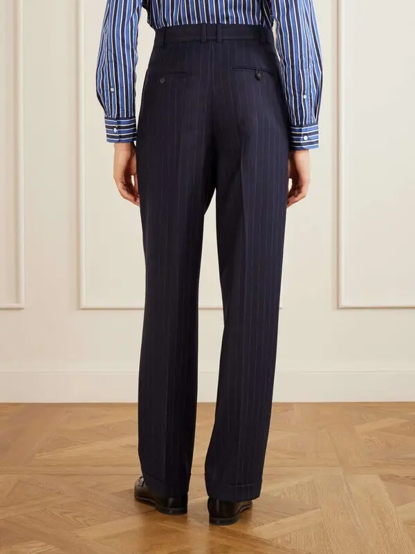 Polo Ralph Lauren Pinstriped Wool Pants - Navy