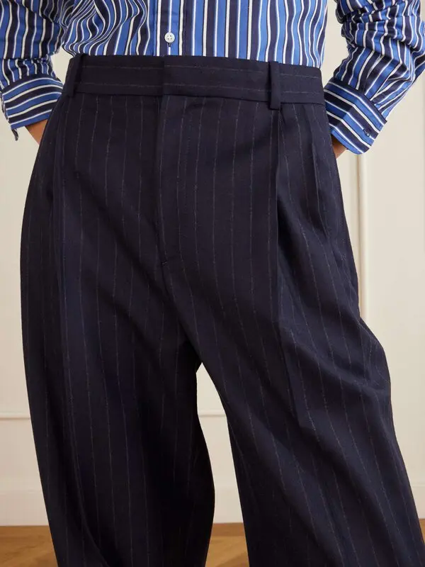 Polo Ralph Lauren Pinstriped Wool Pants - Navy