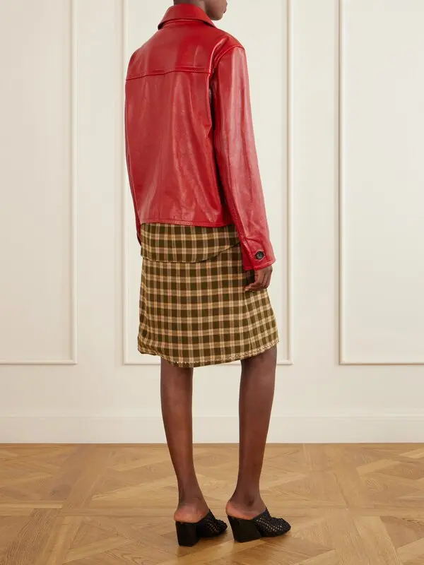 WALES BONNER Kamala Leather Biker Jacket