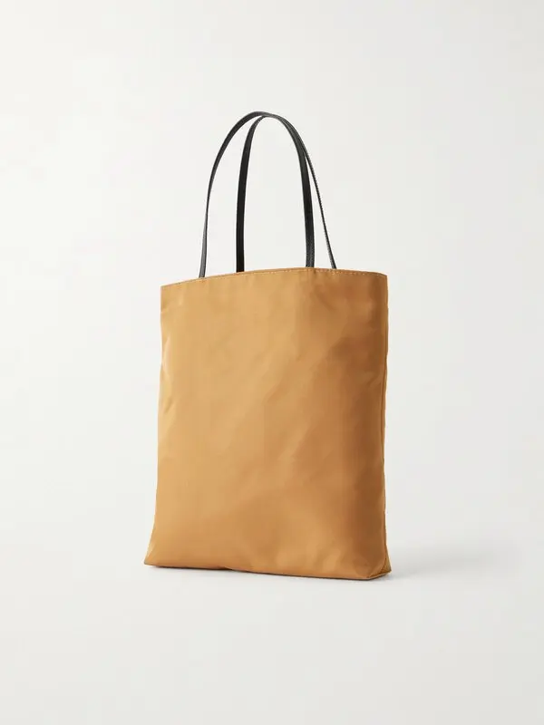VALESQUE Thea Leather-trimmed Satin-shell Tote - Yellow