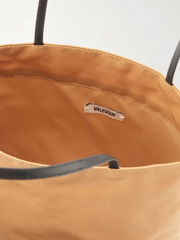 VALESQUE Thea Leather-trimmed Satin-shell Tote - Yellow