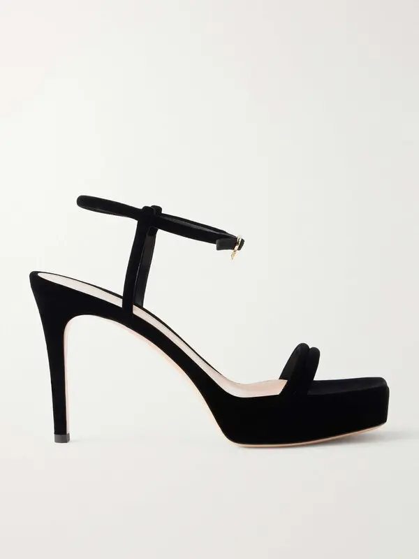 GIANVITO ROSSI 70 Velvet Sandals
