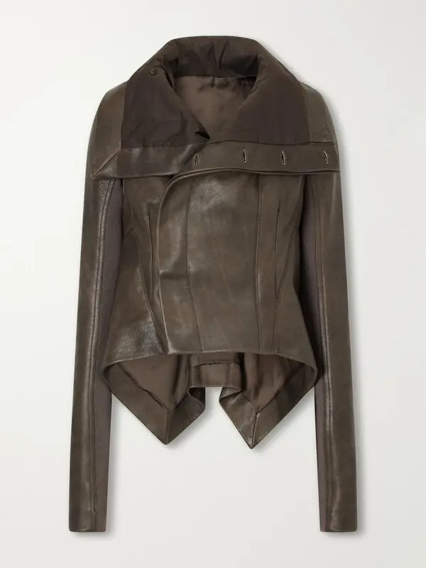 Rick Owens Naska Leather Biker Jacket - Black
