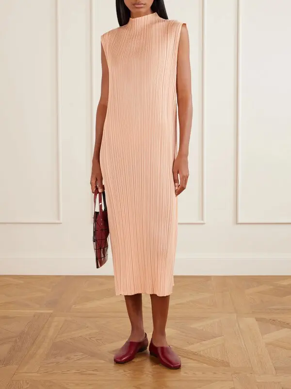 PLEATS PLEASE Plissé Midi Dress - Orange