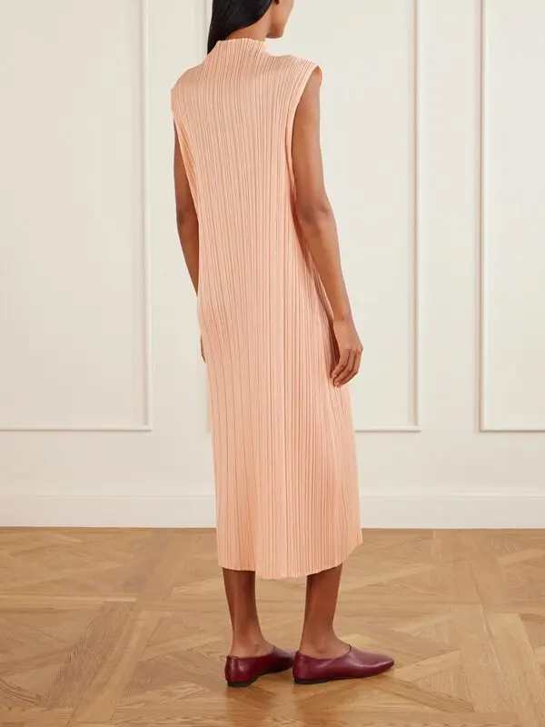 PLEATS PLEASE Plissé Midi Dress - Orange