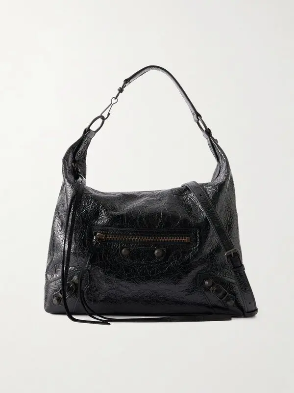Balenciaga Le City Small Leather Shoulder Bag - Black