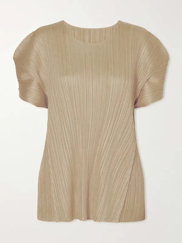 PLEATS PLEASE Issey Miyake Bouquet Plissé Blouse - Beige