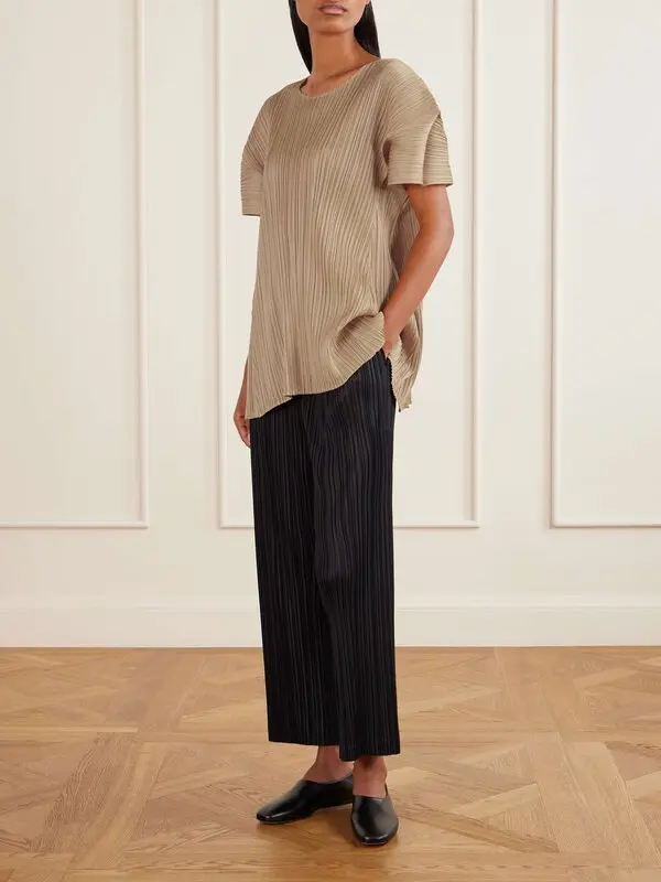 PLEATS PLEASE Issey Miyake Bouquet Plissé Blouse - Beige
