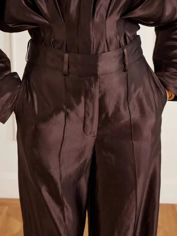 JOSEPH Jnane Linen And Silk-blend Wide-leg Pants