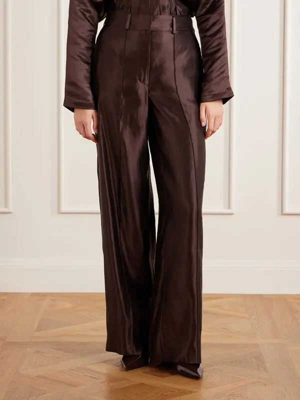 JOSEPH Jnane Linen And Silk-blend Wide-leg Pants