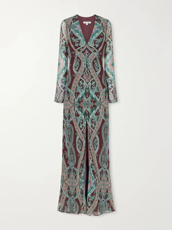 Veronica Beard Daciana Printed Silk-georgette Maxi Dress - Multi