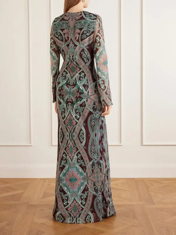 Veronica Beard Daciana Printed Silk-georgette Maxi Dress