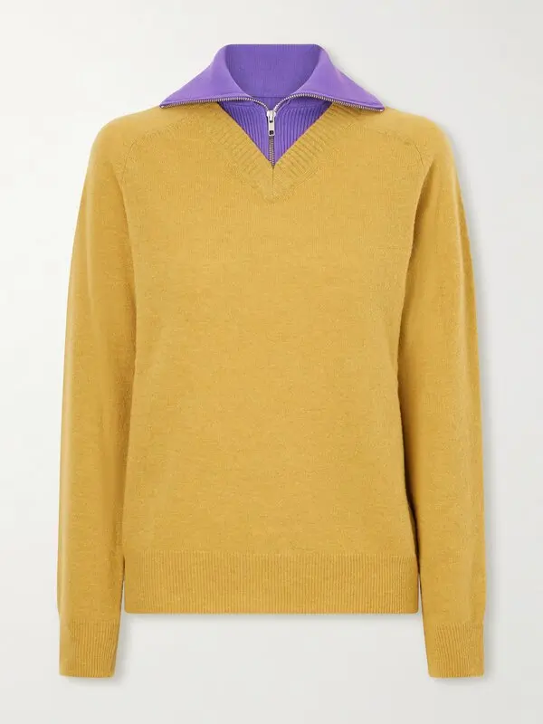 MAISON MARGIELA Ribbed Wool-blend Sweater - Mustard