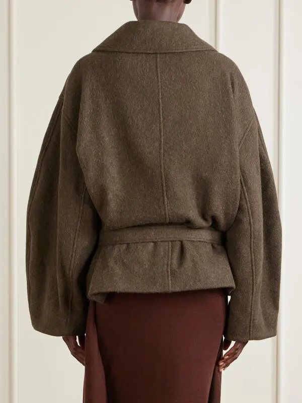LEMAIRE Wool And Alpaca-blend Coat - Brown