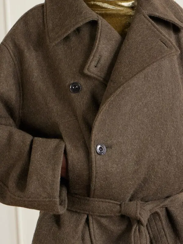 LEMAIRE Wool And Alpaca-blend Coat - Brown