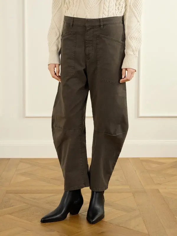 NILI LOTAN Shon Cotton-blend Twill Tapered Cargo Pants