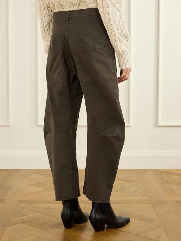 NILI LOTAN Shon Cotton-blend Twill Tapered Cargo Pants