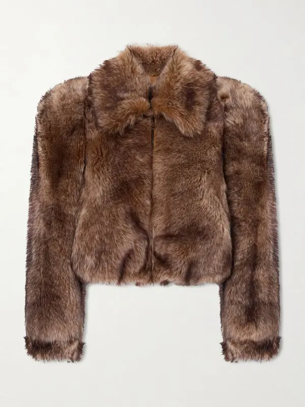 Chloé Cropped Shearling Jacket - Brown