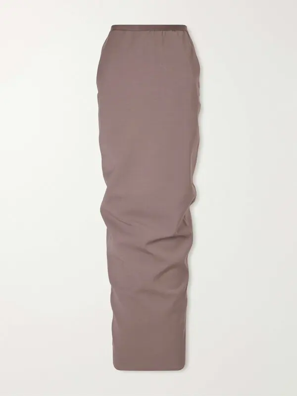 Rick Owens Soft Pillar Wool-stretch Maxi Skirt - Grape