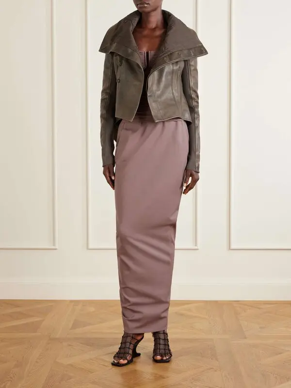 Rick Owens Soft Pillar Wool-stretch Maxi Skirt - Grape