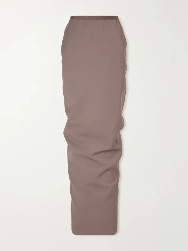 Rick Owens Soft Pillar Wool-stretch Maxi Skirt - Purple
