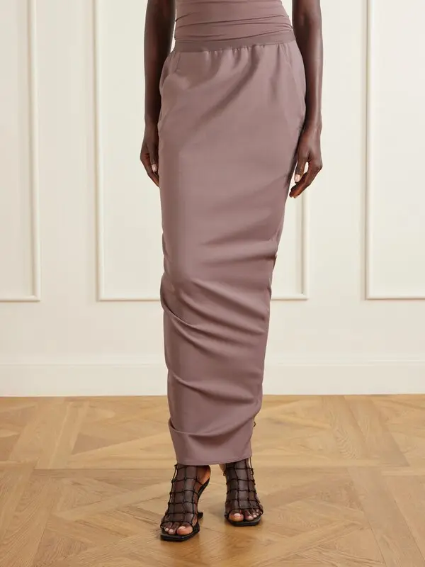 Rick Owens Soft Pillar Wool-stretch Maxi Skirt