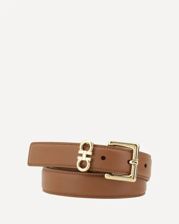 FERRAGAMO Gancini Buckle Leather Belt