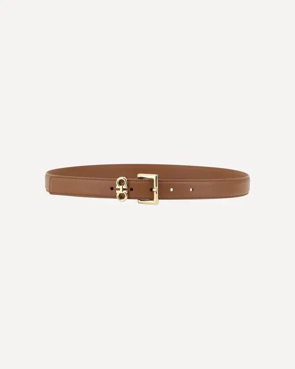 FERRAGAMO Gancini Buckle Leather Belt