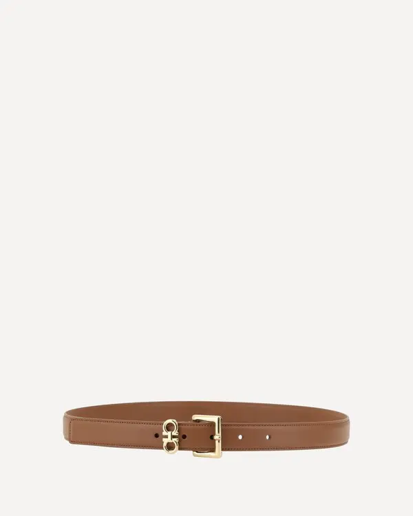 FERRAGAMO Gancini Buckle Belt - Brown