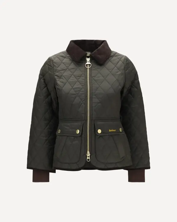 Barbour Quilted Puffer Jacket With Corduroy Collar