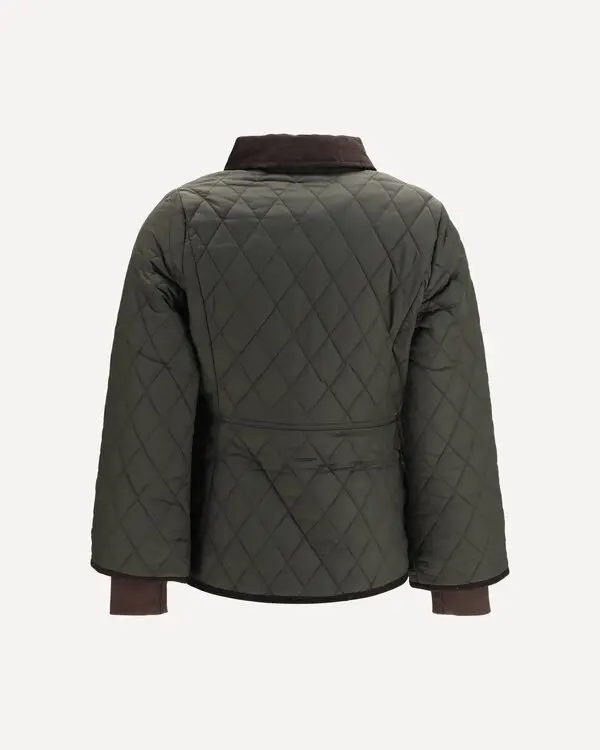 Barbour Quilted Puffer Jacket With Corduroy Collar