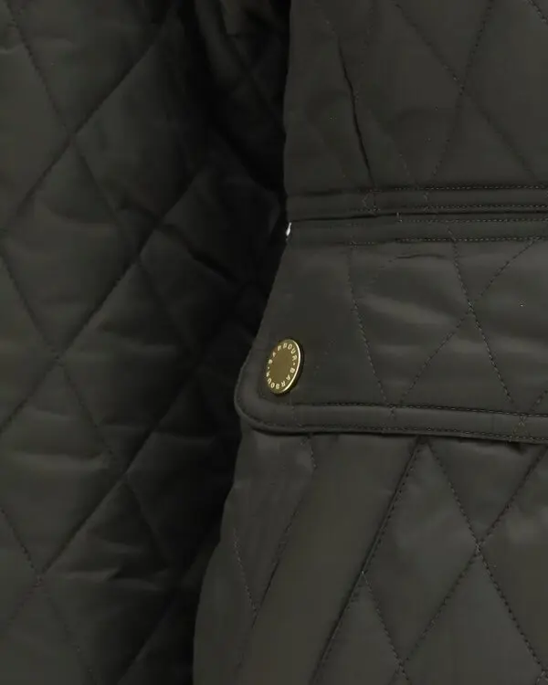 Barbour Quilted Puffer Jacket With Corduroy Collar
