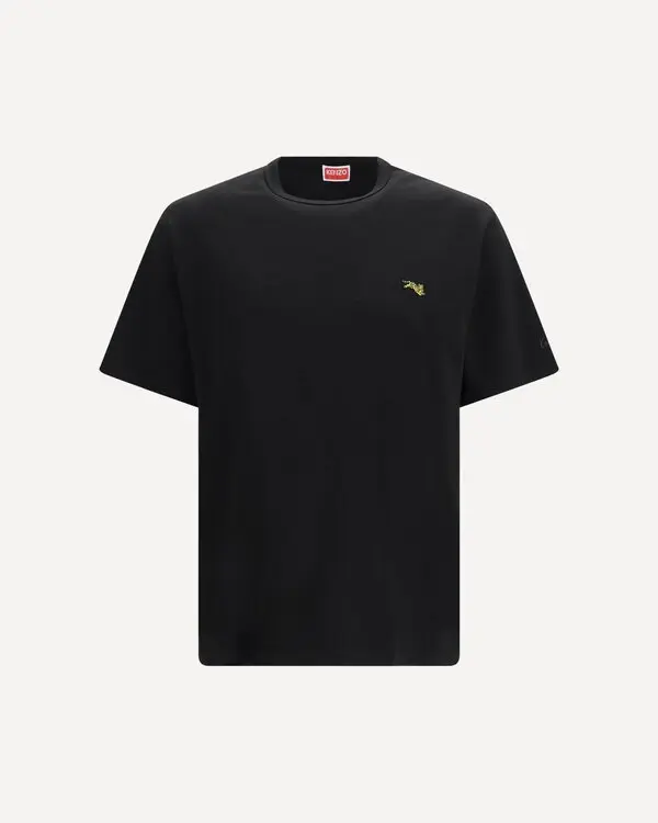 Kenzo Juping Tiger Ebroidered Cotton T-shirt Ale