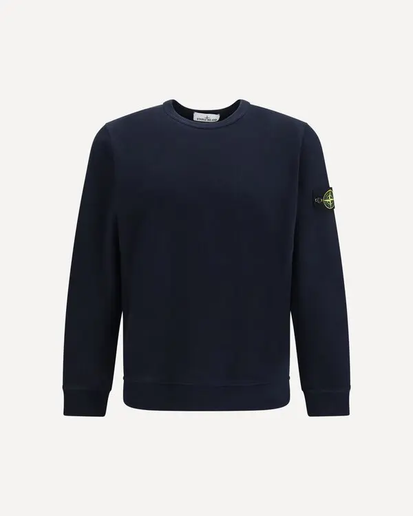 Stone Island Crewneck Cotton Sweatshirt - Blue