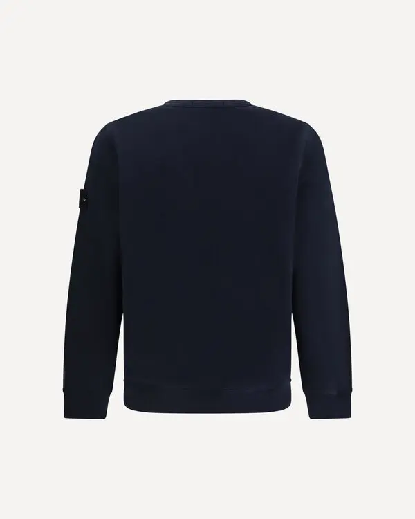 Stone Island Crewneck Cotton Sweatshirt - Blue