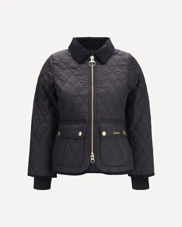 Barbour Quilted Puffer Jacket With Corduroy Collar