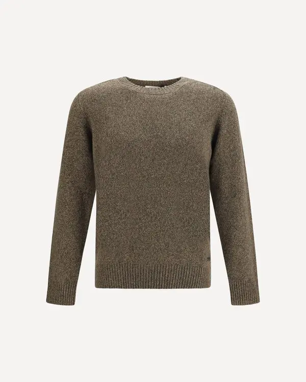 BROOKSFIELD Crewneck Sweater With Double Yarn Construction - Brown