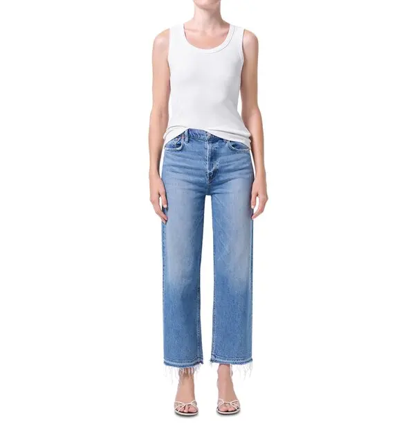 AGOLDE Ren High Rise Ankle Wide Leg Jeans