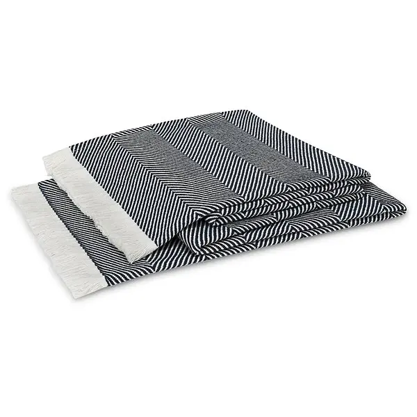 MATOUK Leo Throw Blanket - Navy