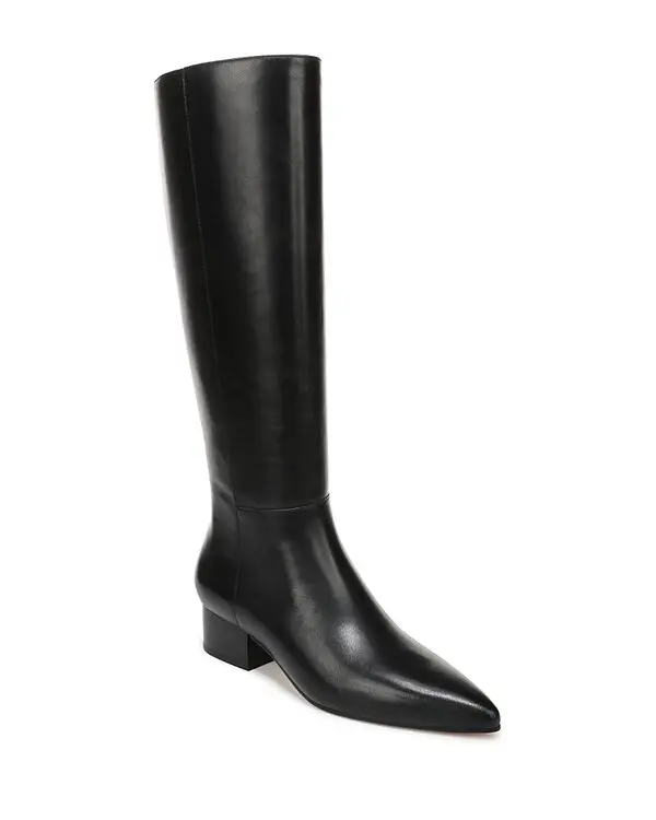 Vince Adan Leather Tall Boots - Black Leather