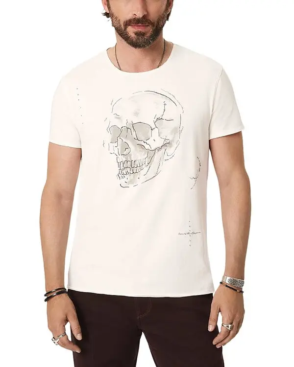 John Varvatos Raw Edge Skull Graphic T-shirt