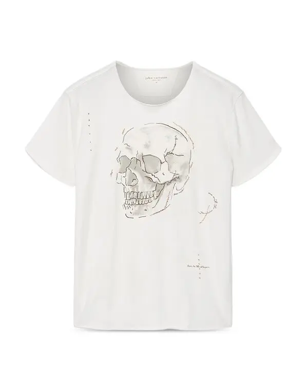 John Varvatos Raw Edge Skull Graphic T-shirt