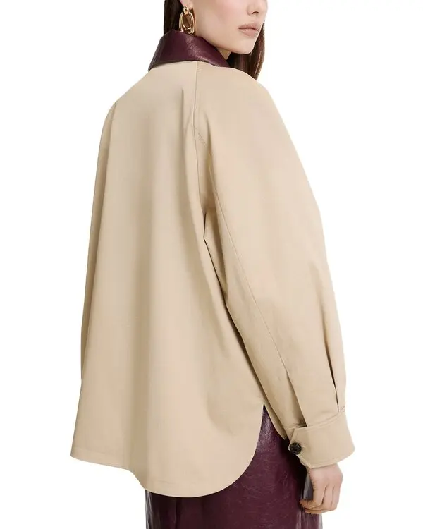 Marella Cotton Blend Jacket With Contrasting Collar