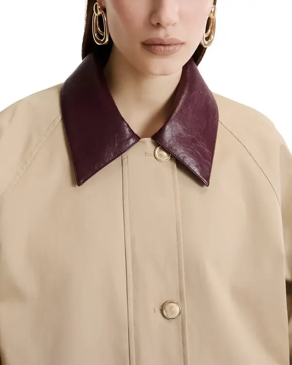 Marella Cotton Blend Jacket With Contrasting Collar