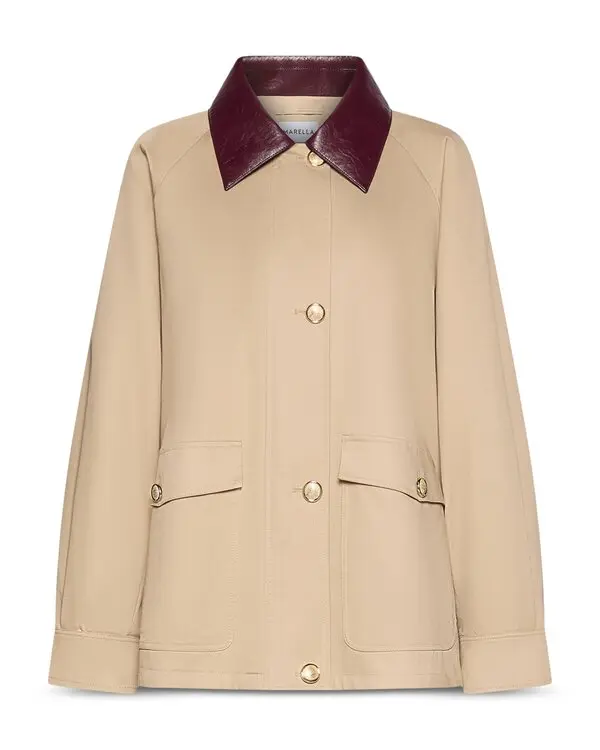 Marella Cotton Blend Jacket With Contrasting Collar