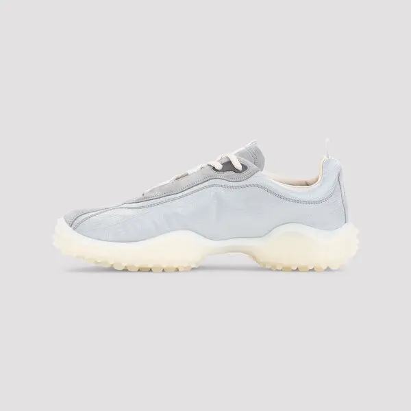 Miu Miu Technical Fabric And Suede Lace-up Sneakers - Gray
