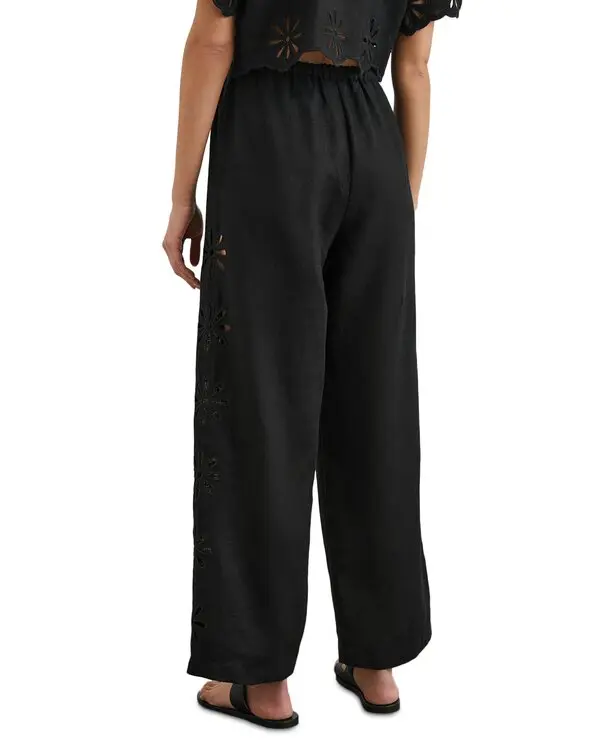 Rails Linen Eyelet Wide Leg Pants