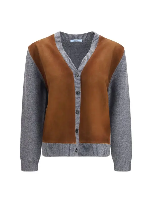 Prada Suede And Wool Cardigan